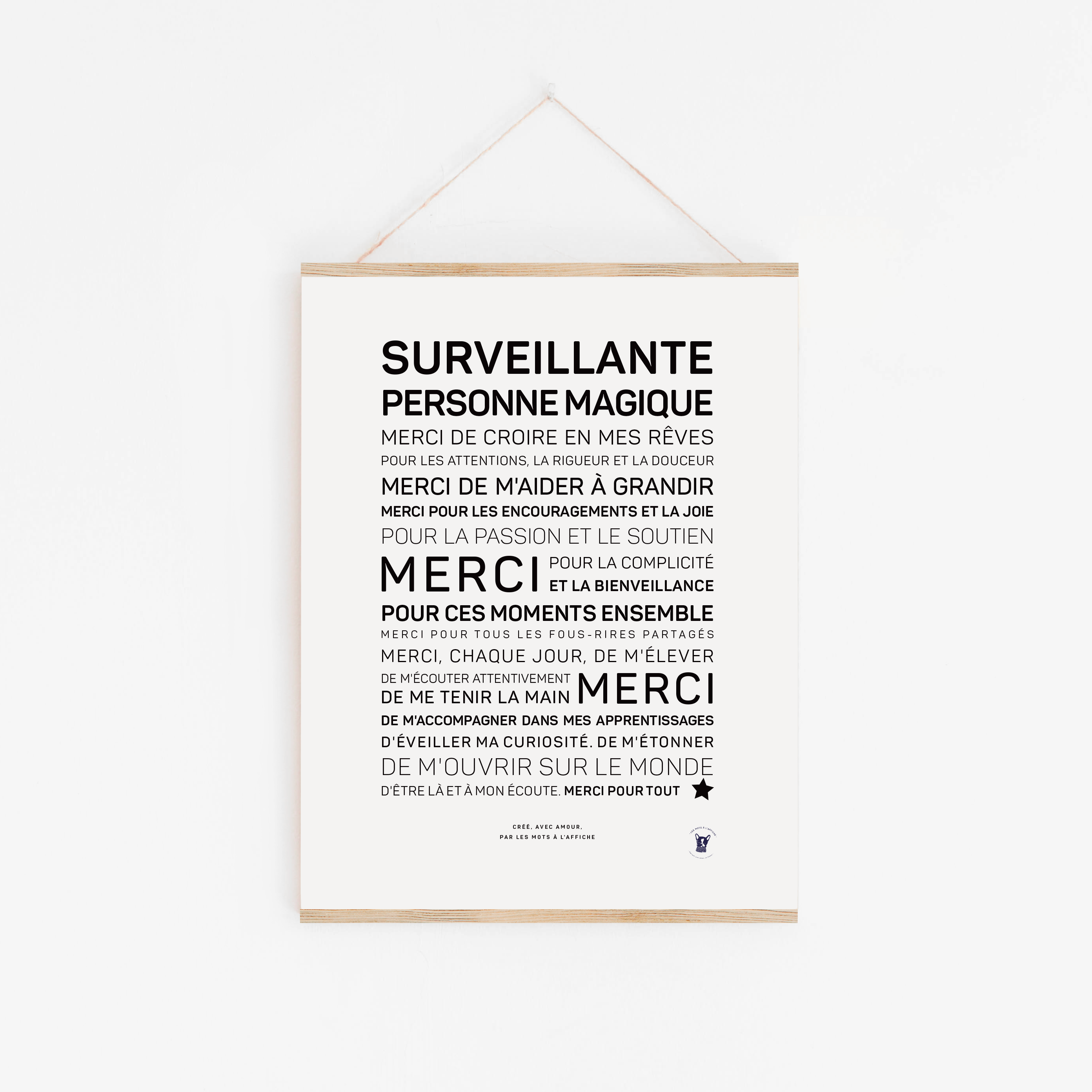 Affiche imprimée A2 "Surveillante, personne magique" (Poster) 42 x 59.4 ...