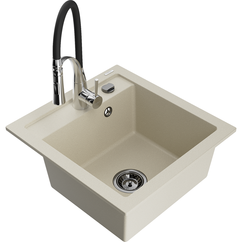 Mexen Vito fregadero de granito de 1 seno con grifo de cocina Aster ...