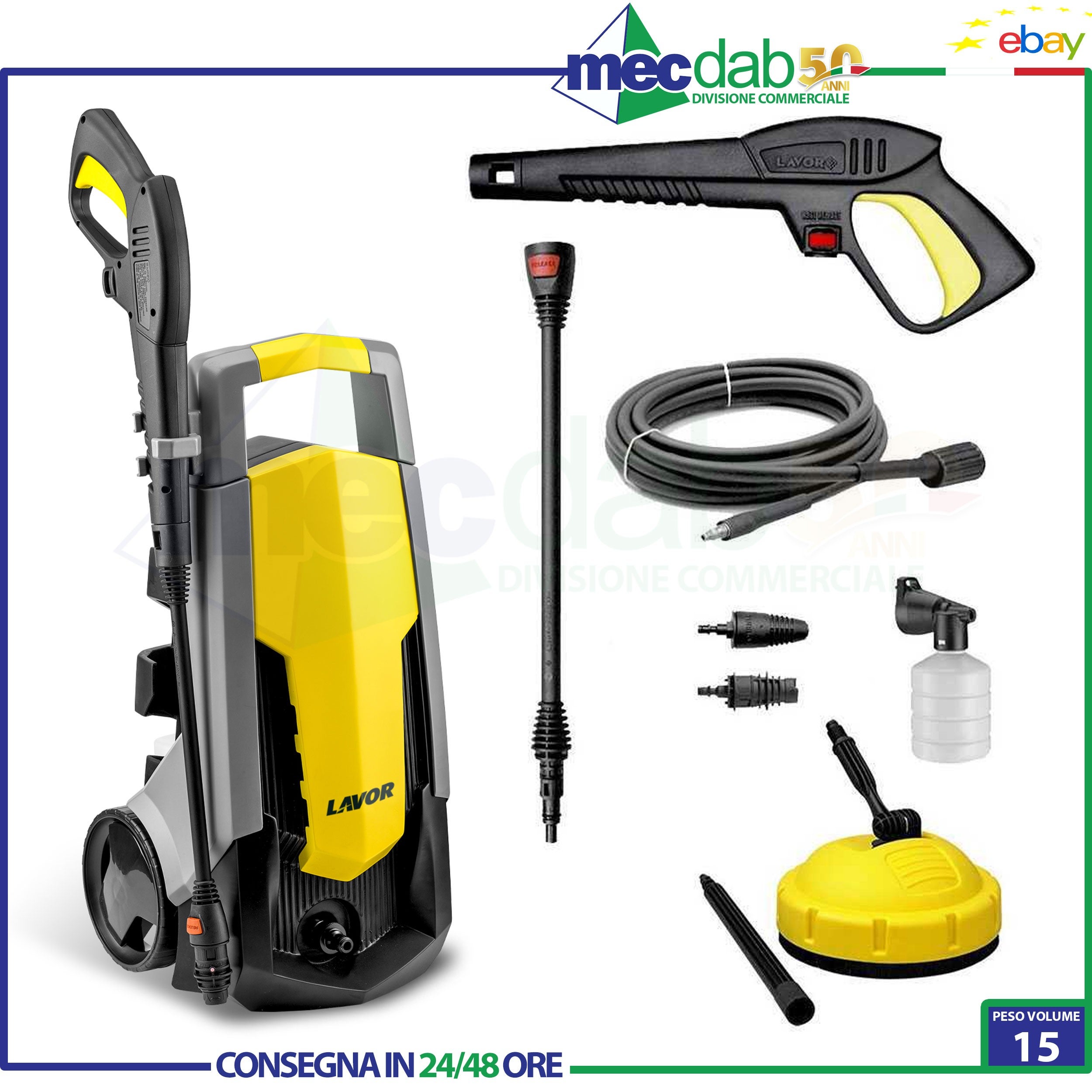 Idropulitrice a Freddo 1700 Watt 120 Bar 330LT/h Lavor Ride 120 | Leroy Merlin