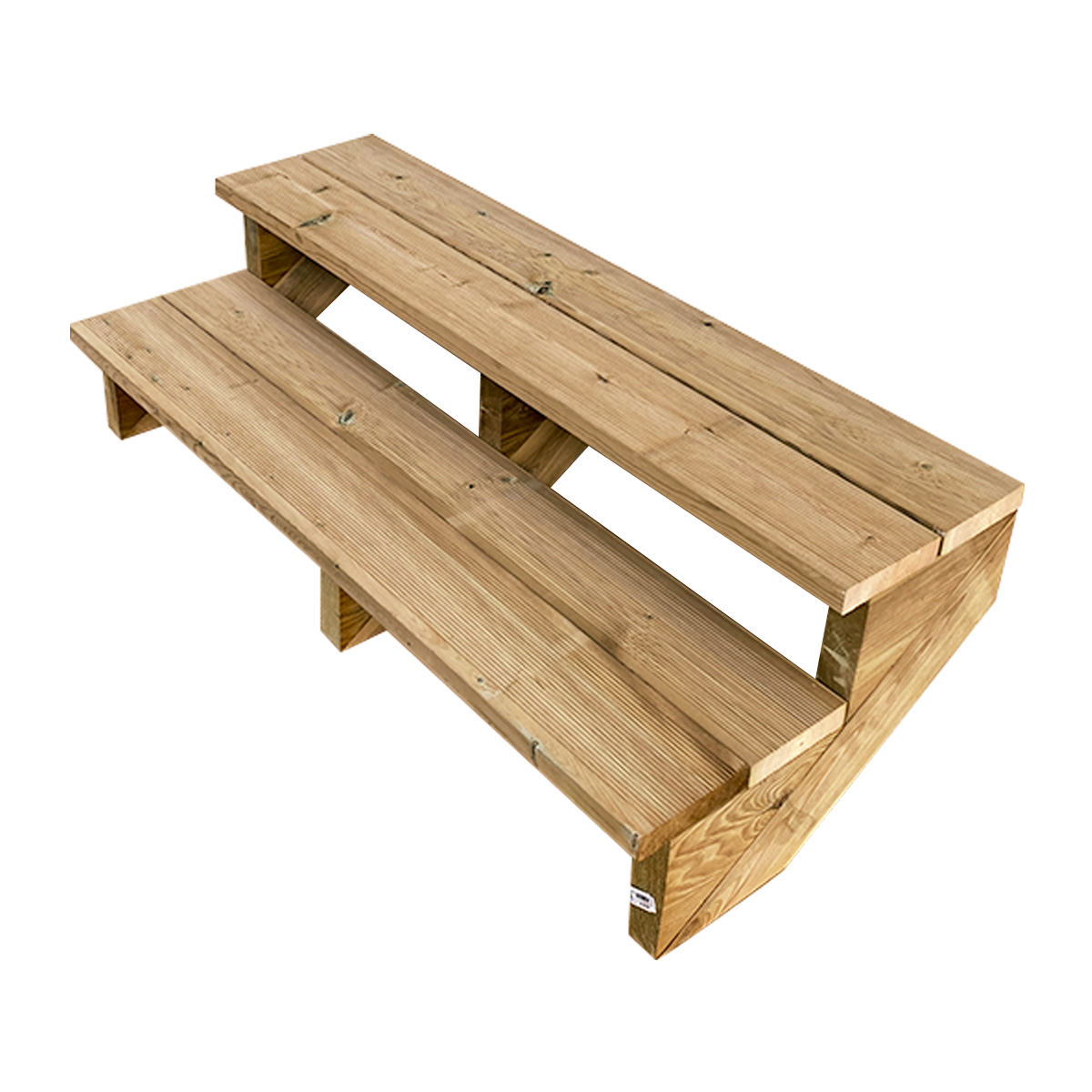 Escalera Exterior Madera A 37cm 2 peldaños P 29cm T 120cm | Leroy Merlin