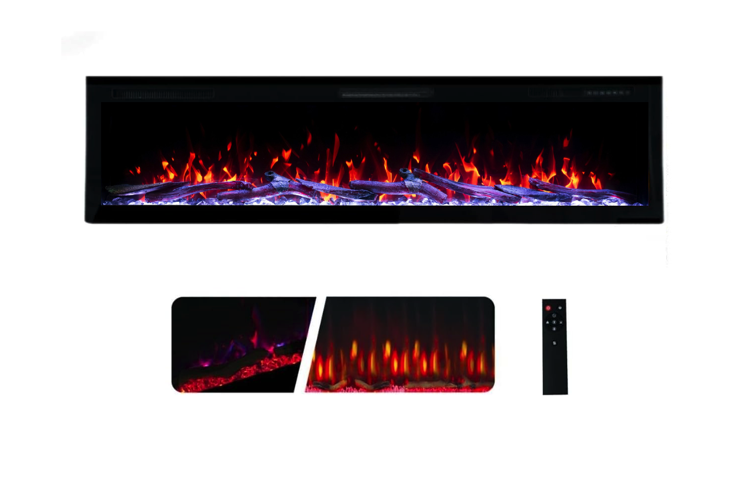 Cheminée électrique Weka Fireplace E72, Montage mural et encastré ...