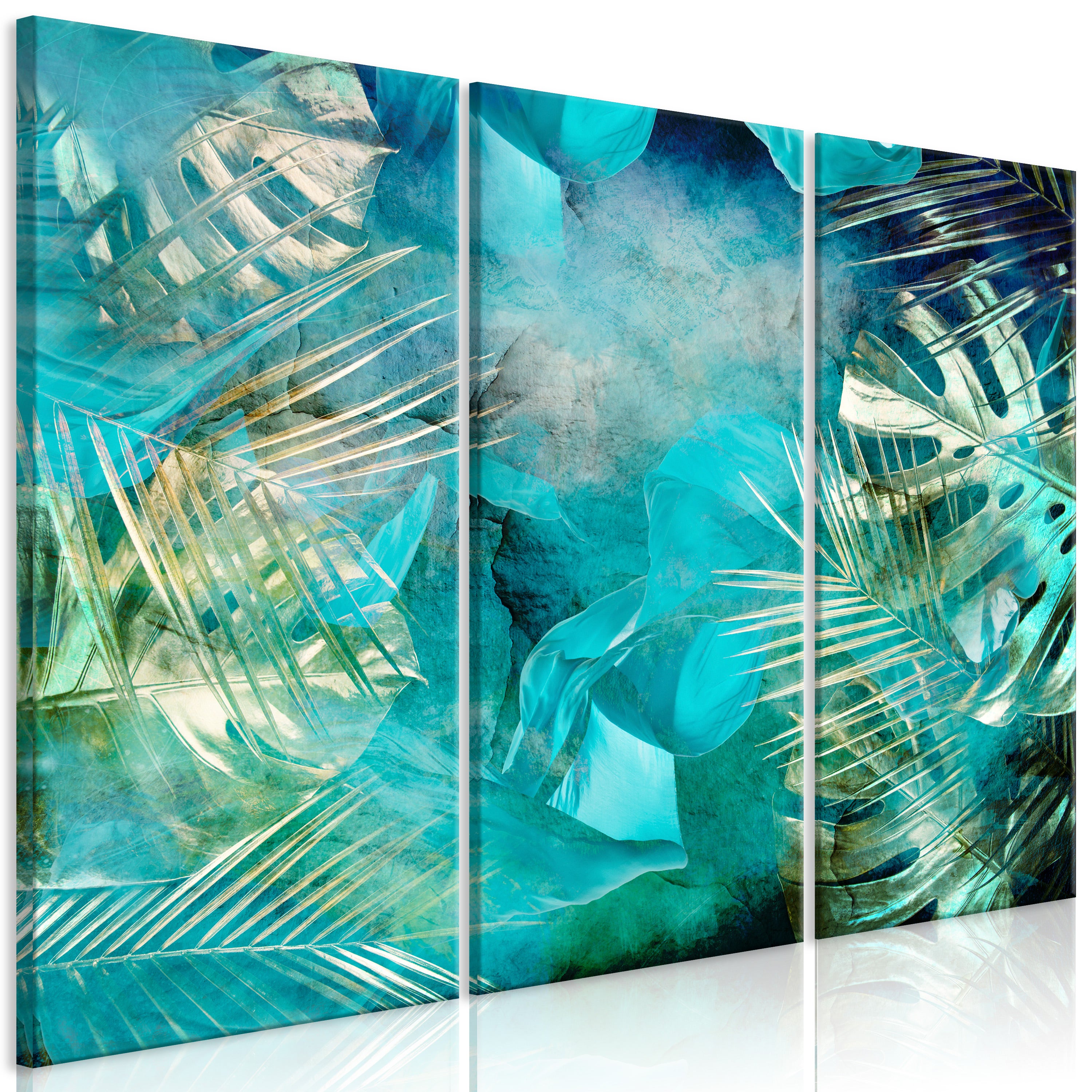 Tableau - Turquoise and Gold (3 Parts) 90x60 cm | Leroy Merlin