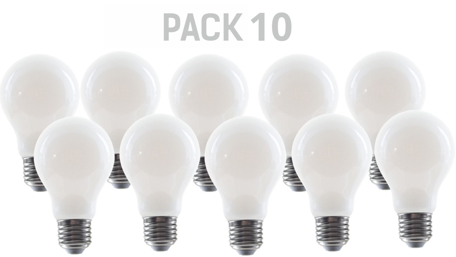 Pack x10 Ampoule LED Estándar A60 filamento Crystal Frost A Class E27 ...