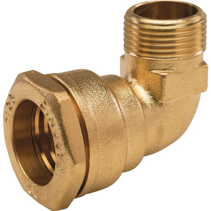 Raccord laiton pour tube PE - Arco - coude 90° égal - M 1'1/4 - Ø 40 | Leroy Merlin