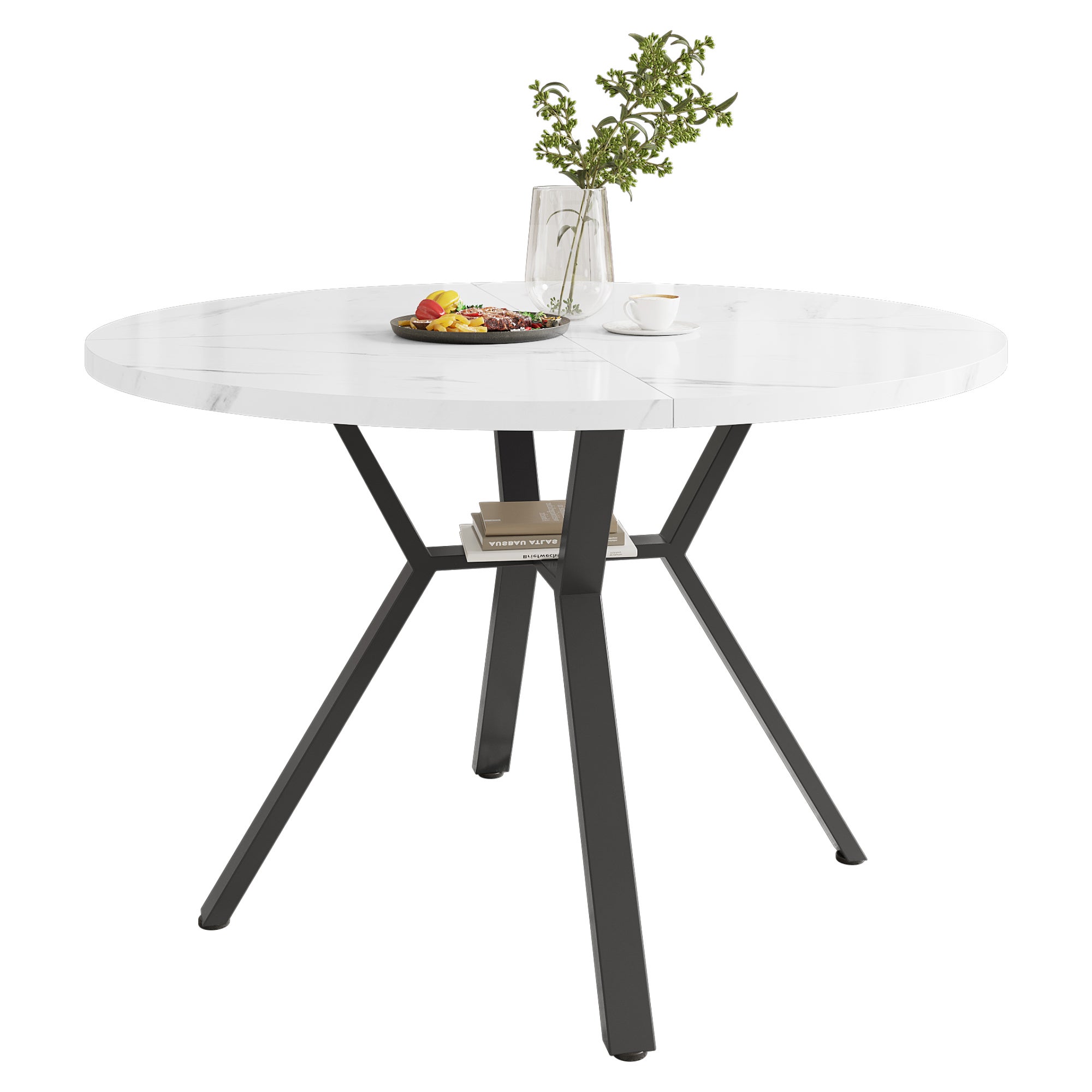Table à Manger Ronde 100×100×75 cm | Table de Cuisine - Avec Support en ...