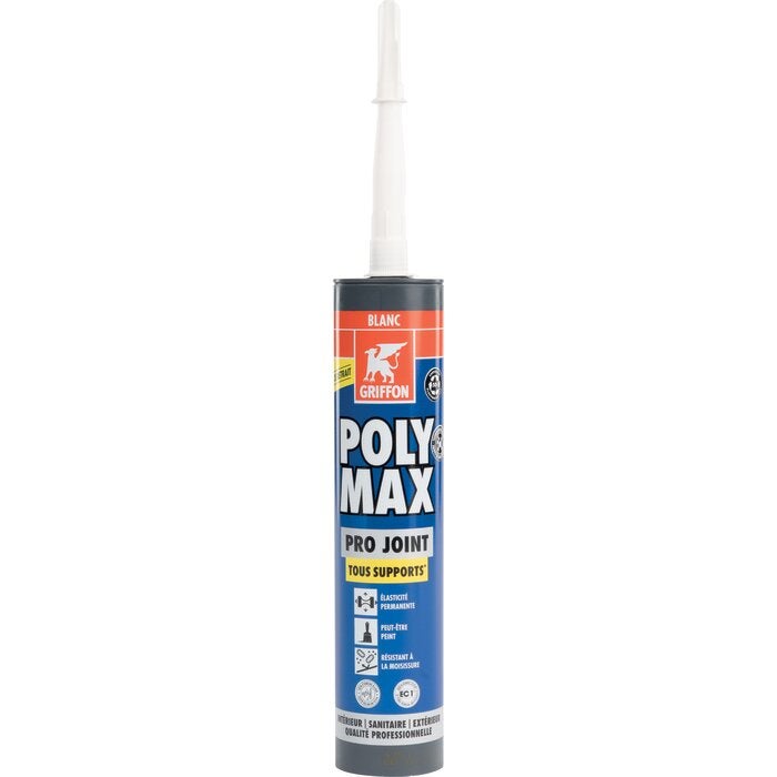 Mastic d'étanchéité - Polymax Pro - GRIFFON - 280 ml - Blanc | Leroy Merlin