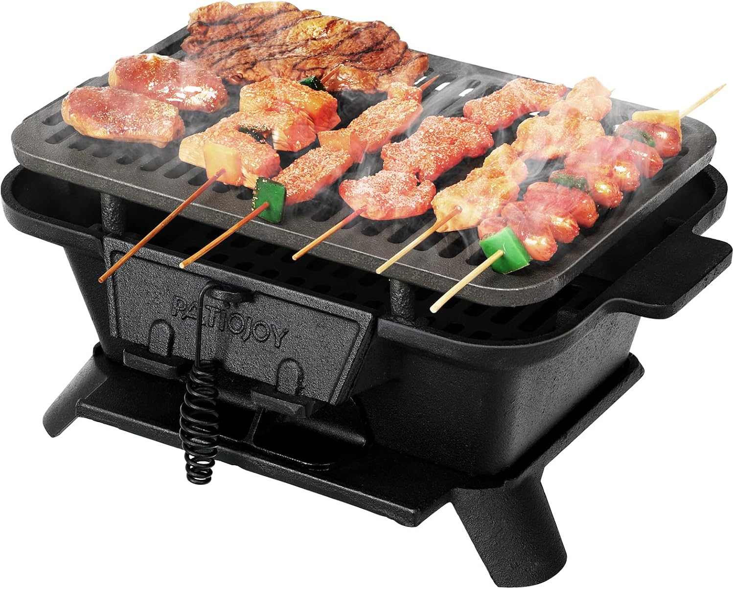 Barbecue Portable en Fer, 2 Niveaux de Grille Gril de Camping à Charbon ...
