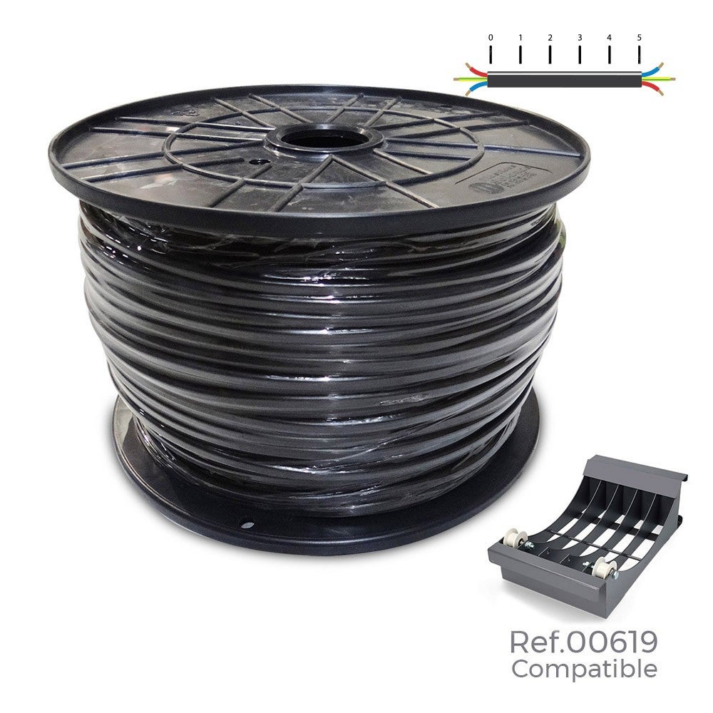 Carrete cable manguera acrilica 1kv negra 5x1,5mm 100m (bobina grande ...