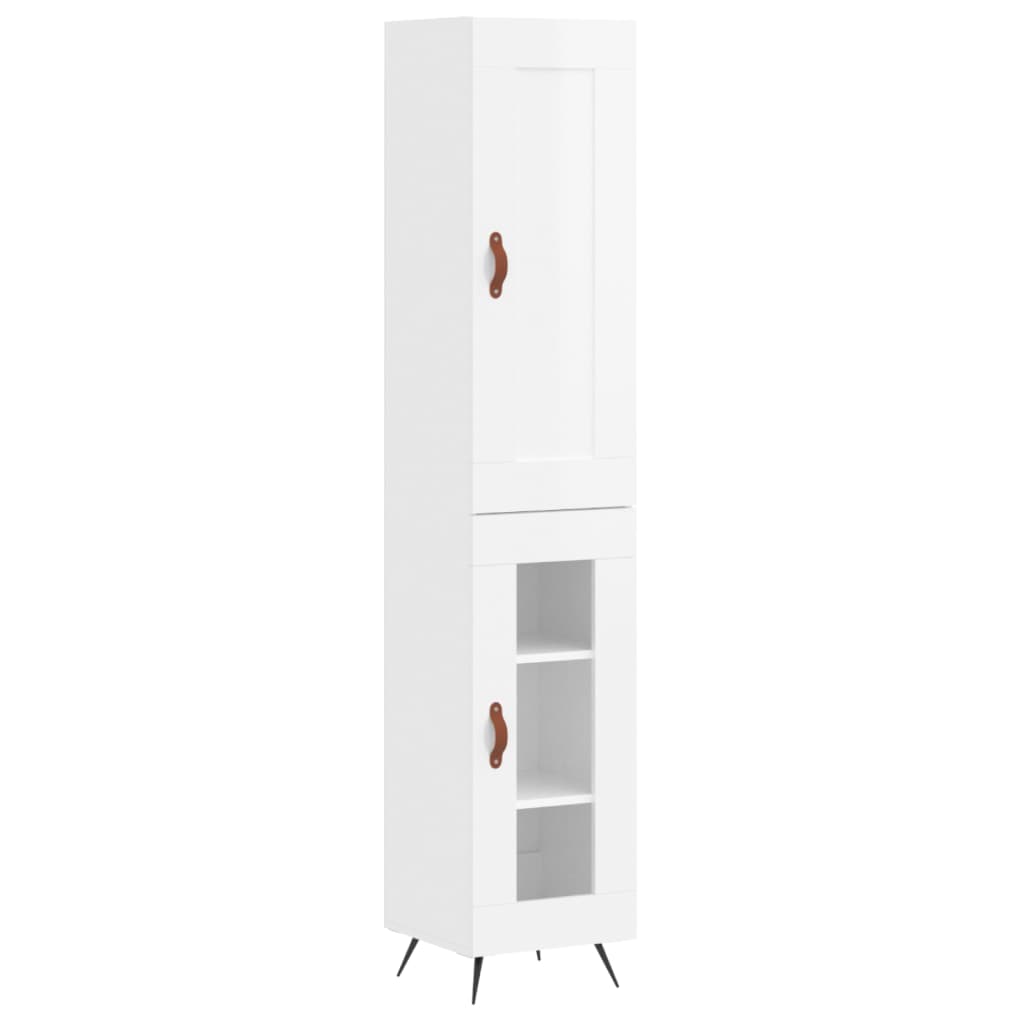 Buffet haut contreplaqué blanc brillant 34,5x34x180 cm | Leroy Merlin