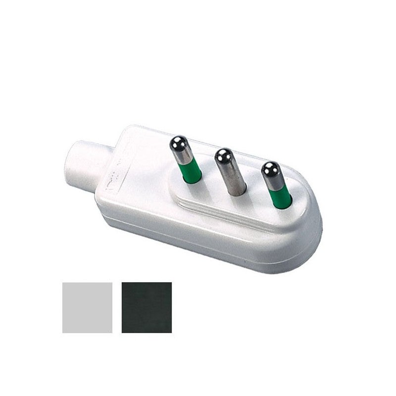 Flat black plug italian std. 2P+E 16A Fanton 80041 | Leroy Merlin