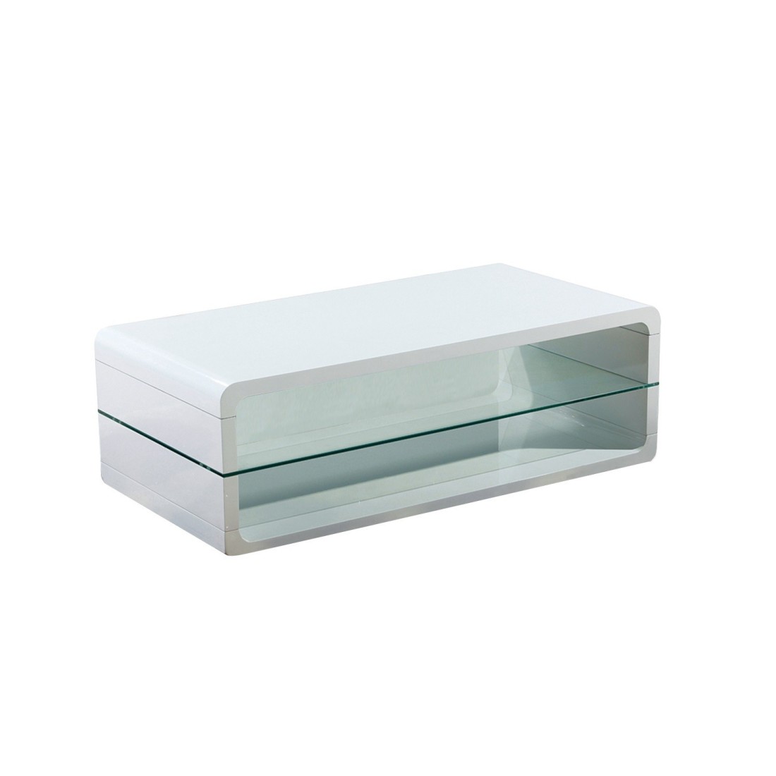 Table basse LARNEL blanc laqué, idéal dans votre salon | Leroy Merlin