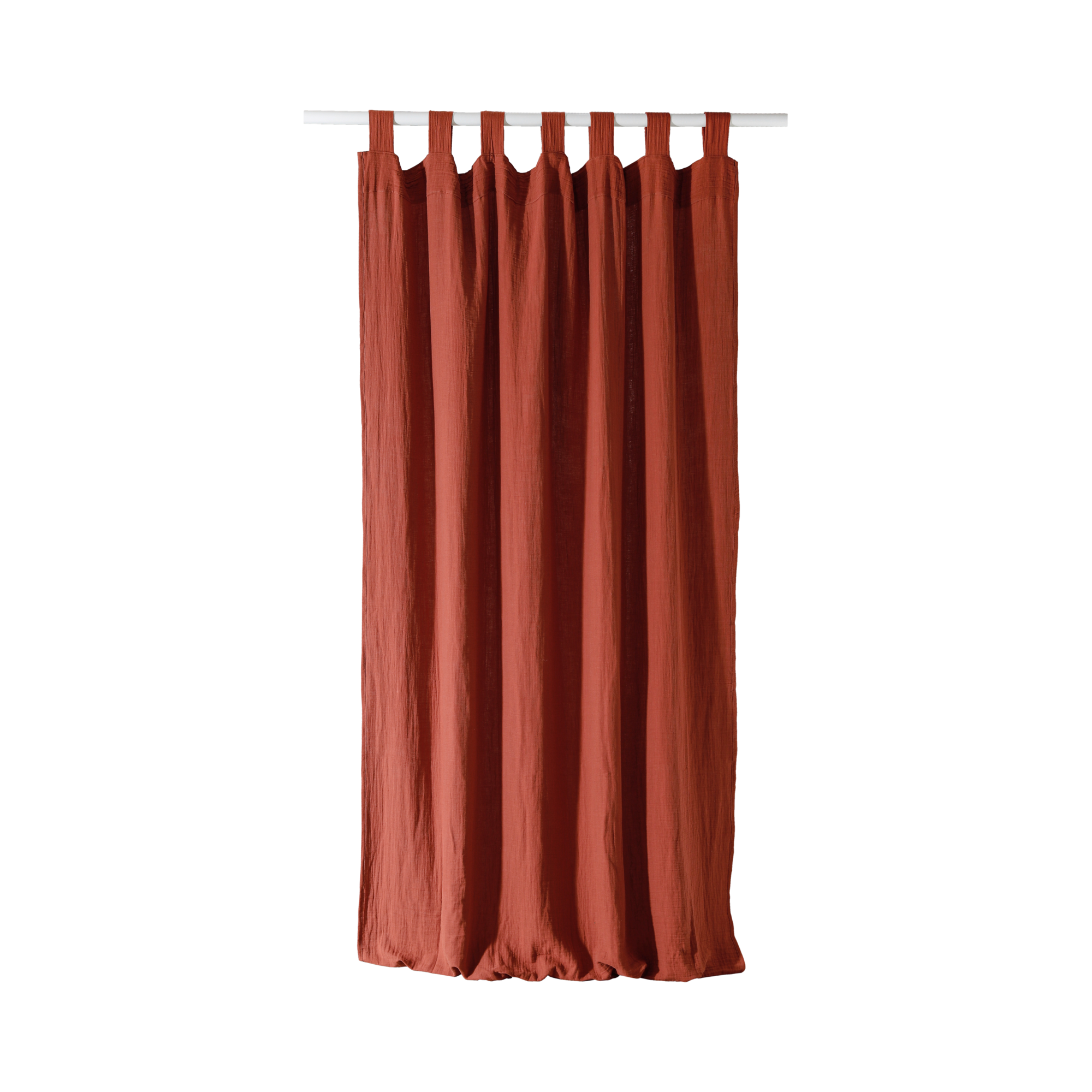 Rideau à pattes gaze de coton Cybelle CAMIF--Brique | Leroy Merlin