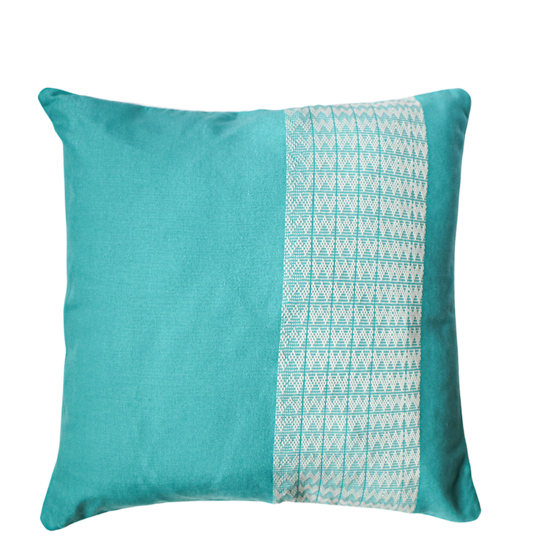 Coussin bleu turquoise 40x40 en polyester | Leroy Merlin