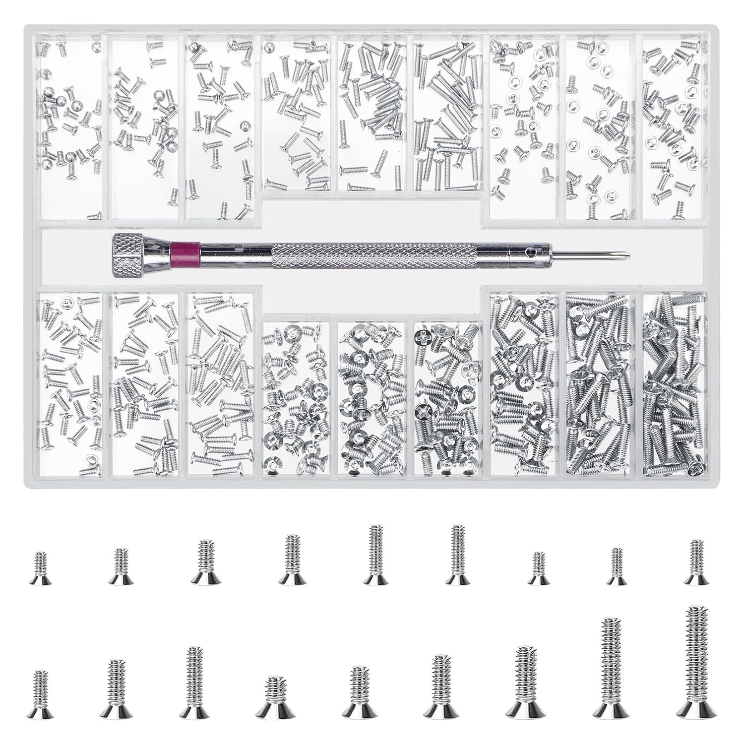 Lot de 500 vis pour ordinateur M1.2/M1.4/M2, micro, électronique ...