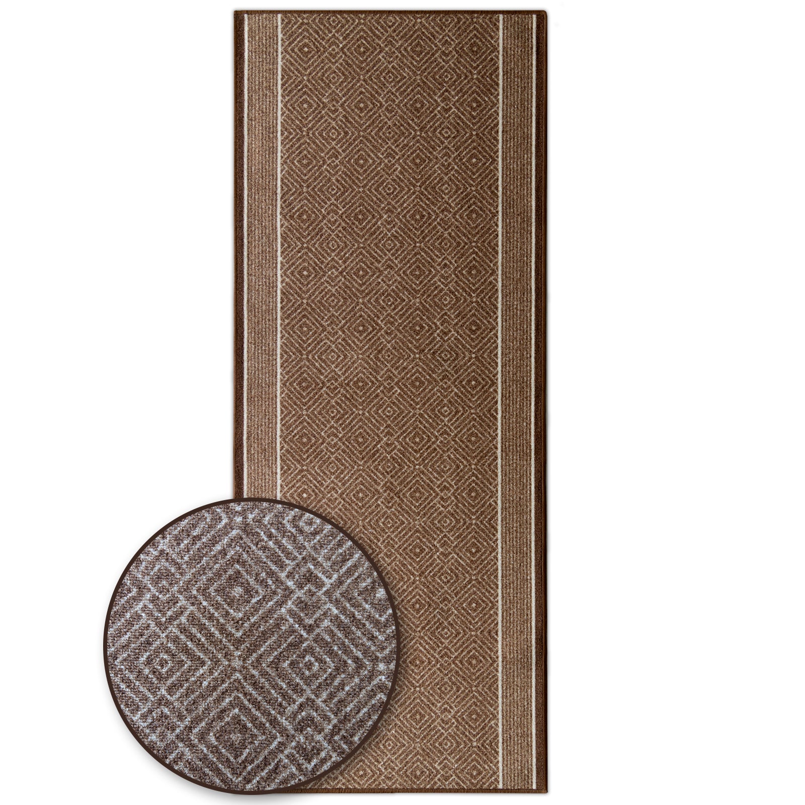 Tapis sur mesure Olymp, Tapis d’intérieur Motif losanges, Marron 80 x ...