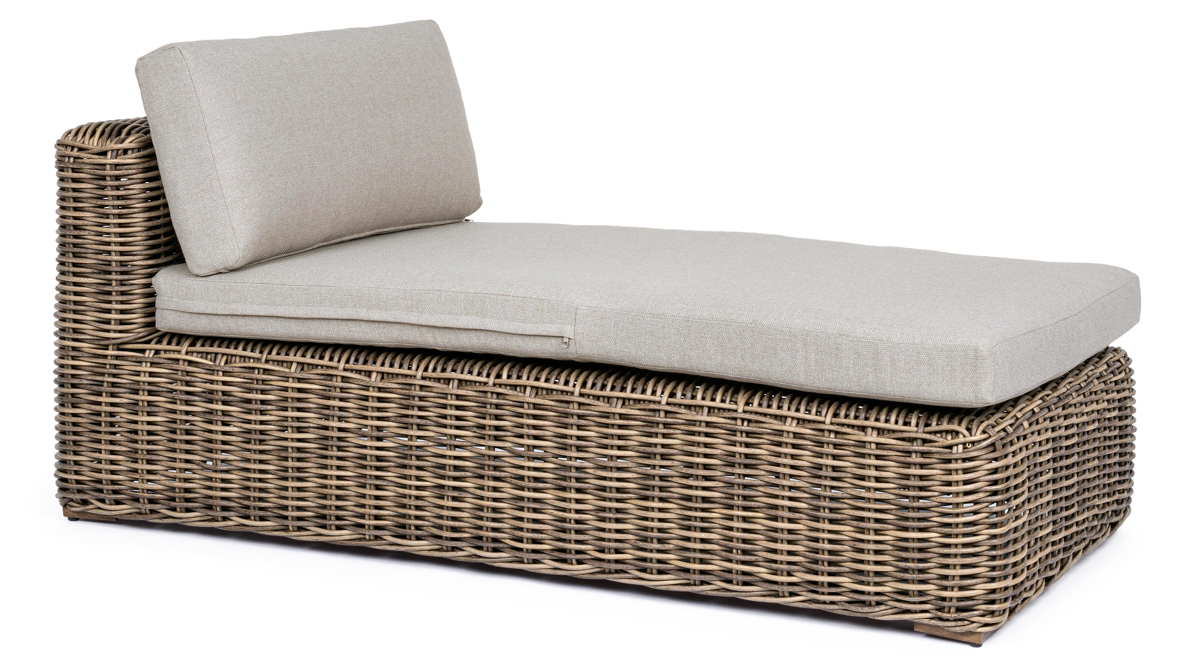 Chaise longue en aluminium avec coussins Cora | Leroy Merlin