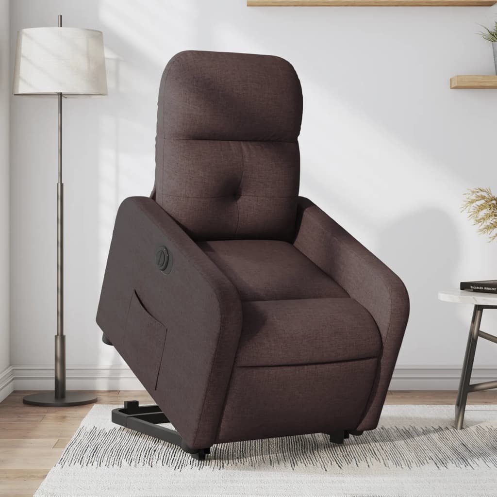 Maison Exclusive - Fauteuil inclinable électrique marron foncé tissu | Leroy Merlin