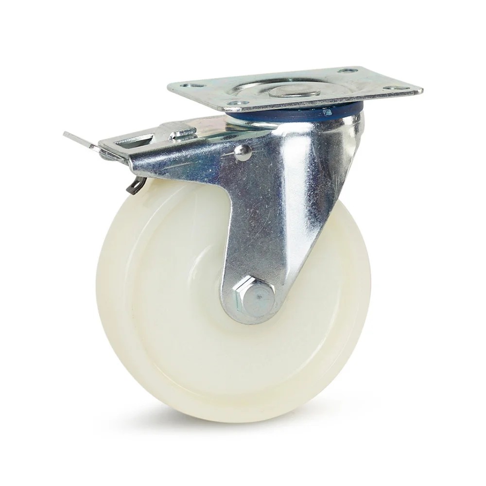Roue pivotante nylon freinée - MESO - Platine - 125 mm - 250 kg | Leroy ...