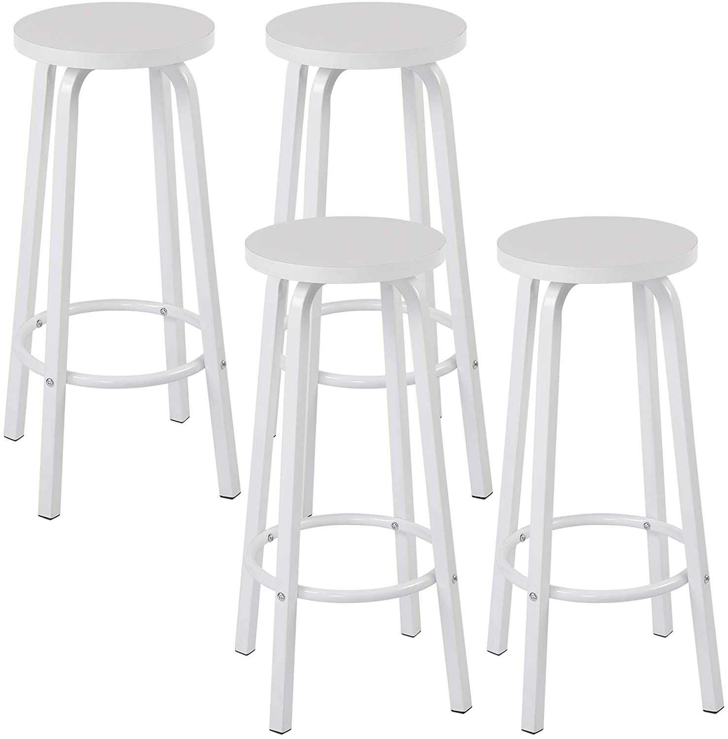 WOLTU Lot de 4 Tabourets de Bars， Rond Structure en métal Assise en MDF ...