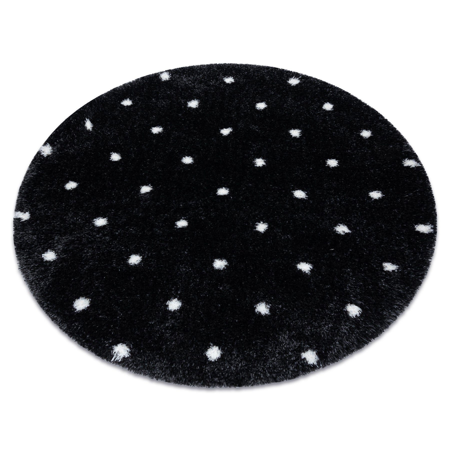 Tapis FLUFFY 2370 cercle, shaggy points - anthracite / blanc cercle 120 ...