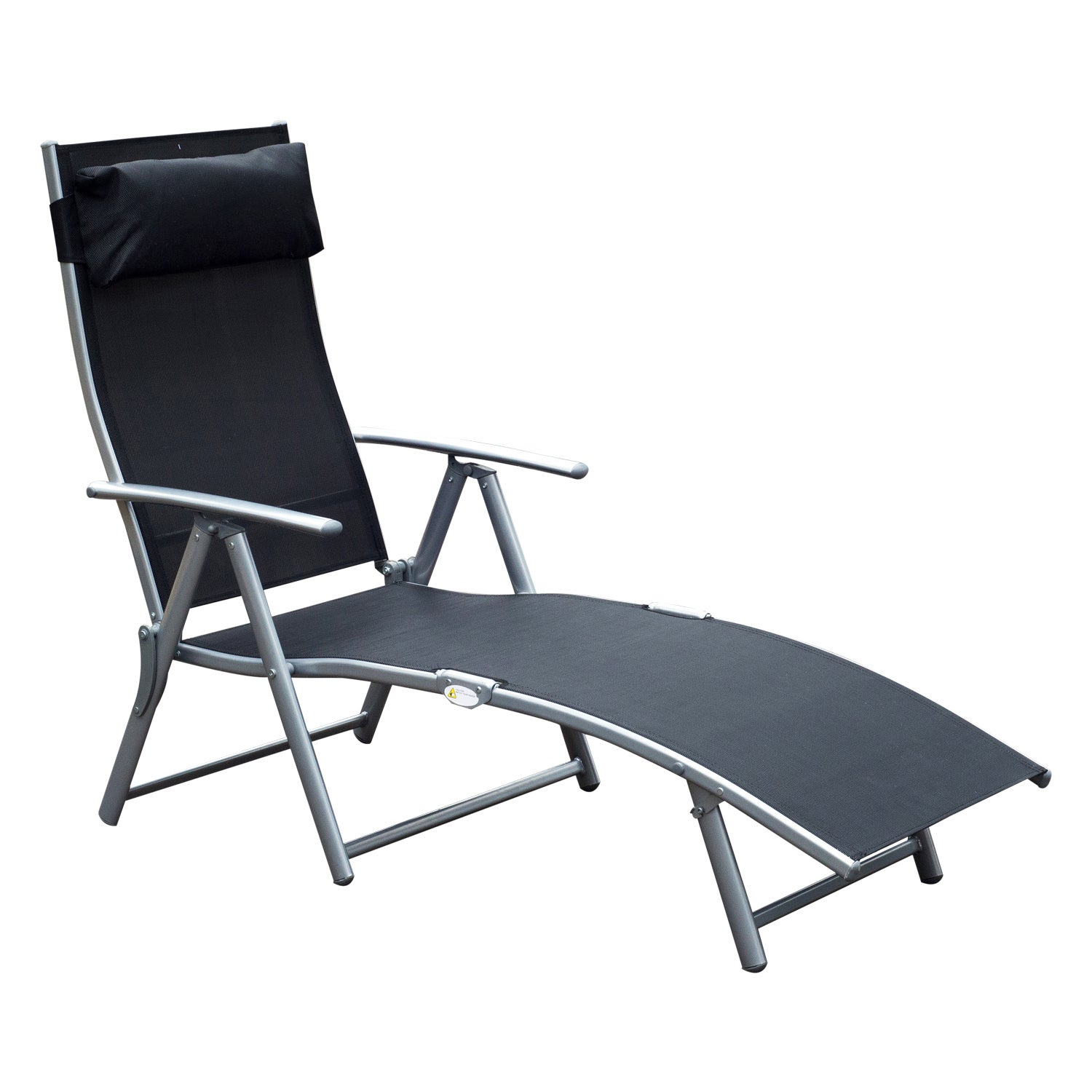 Tumbona plegable Outsunny negro 137x63,5x100,5cm tubo de acero_84B ...