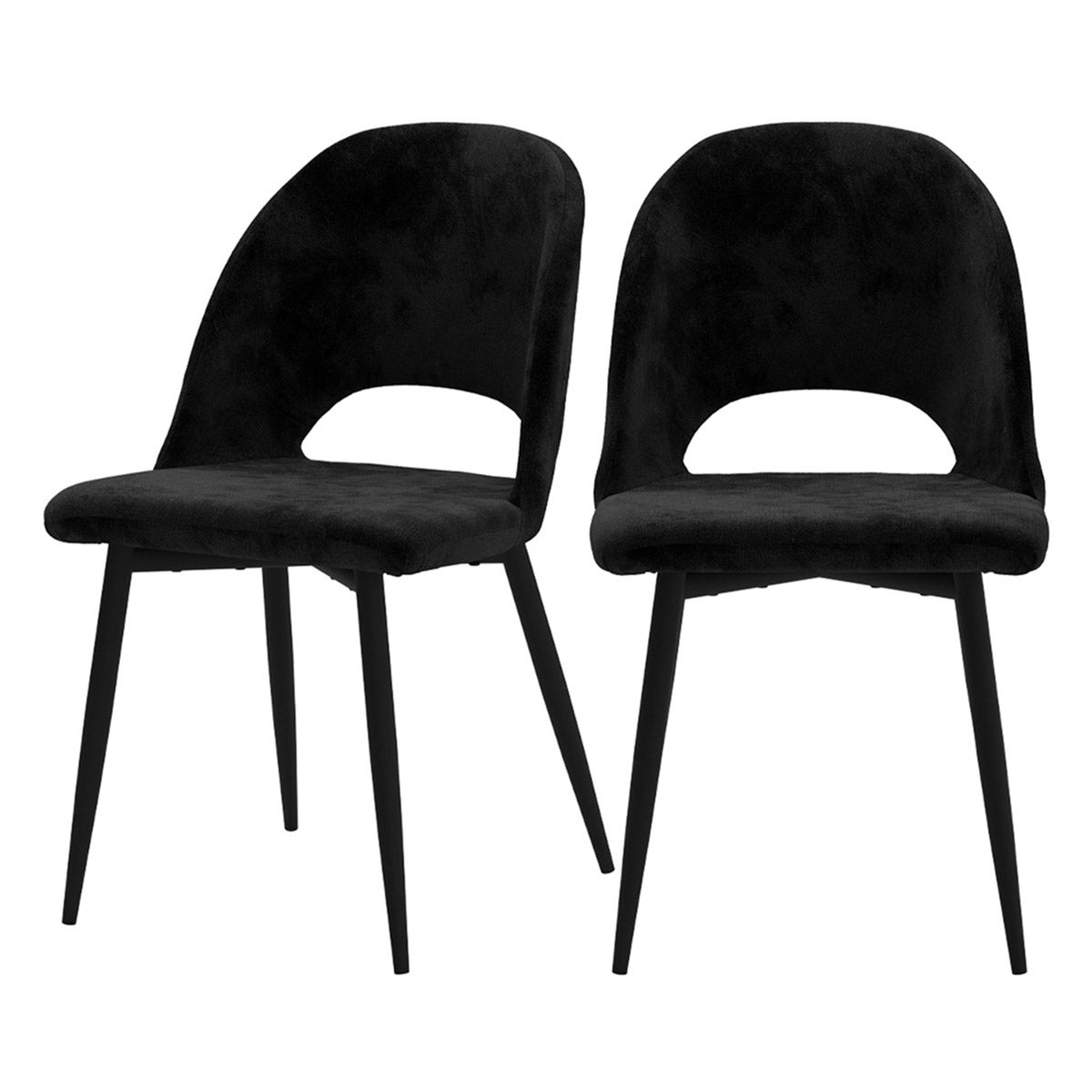 Chaise Pénélope en velours noir (lot de 2) | Leroy Merlin