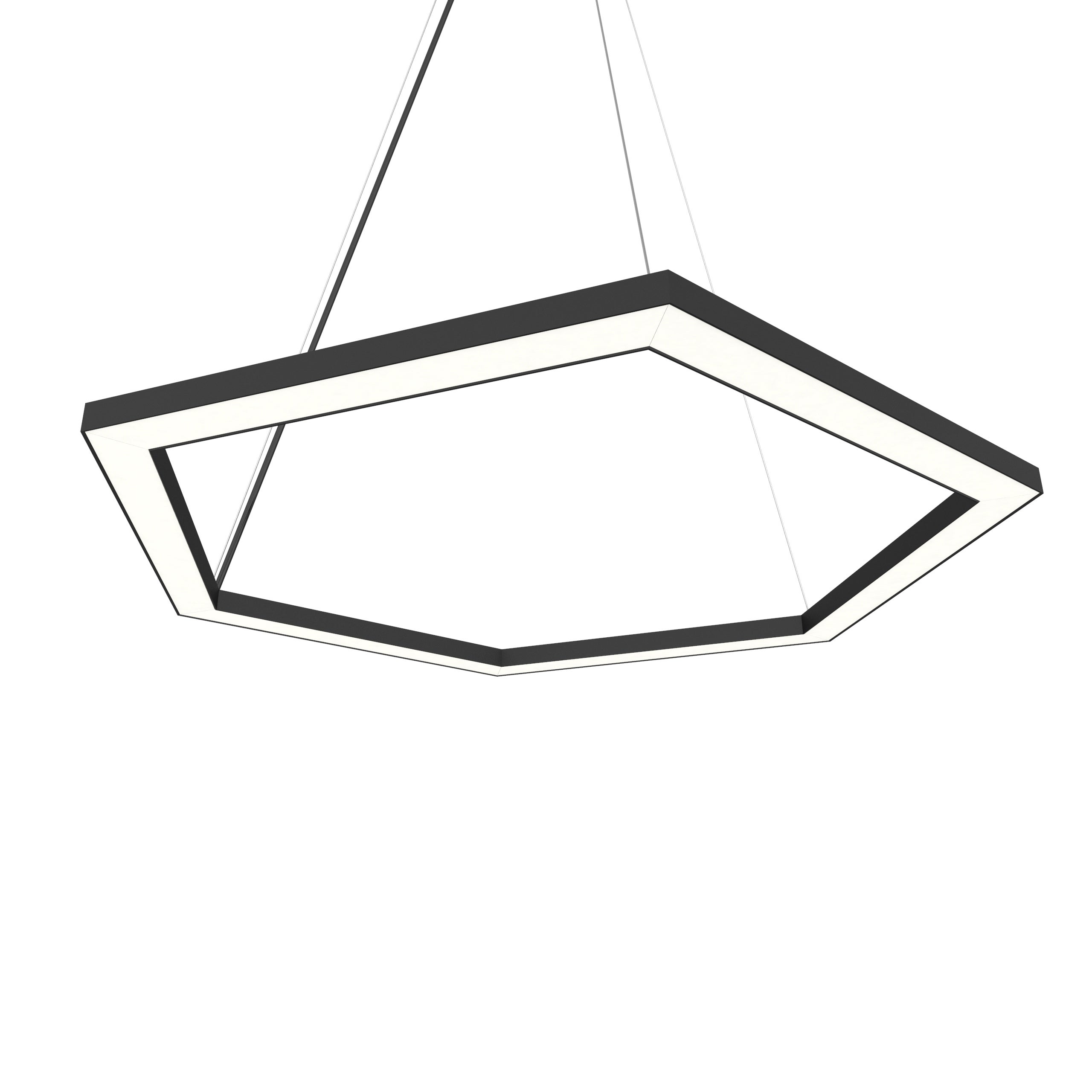 LUMICOM | ESAGONO 1X Suspension, STRIP LED, 34W/m, 3000K, métal, noir ...