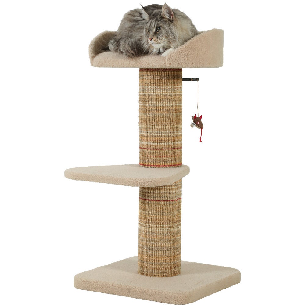 Arbre à chat boréal 95 cm beige pour grand chat | Leroy Merlin