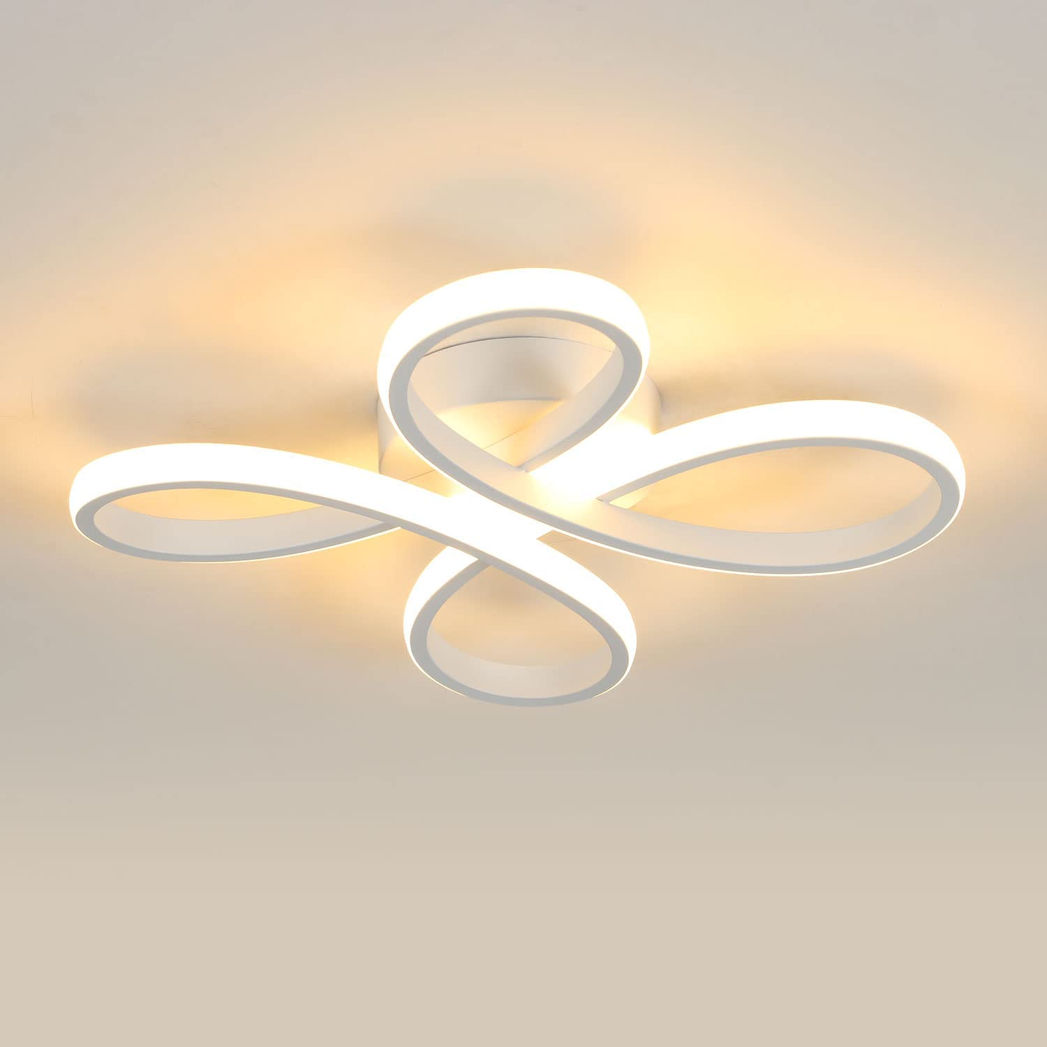 GOECO Plafonnier LED Design moderne 28W Forme de fleur créative Lampe ...