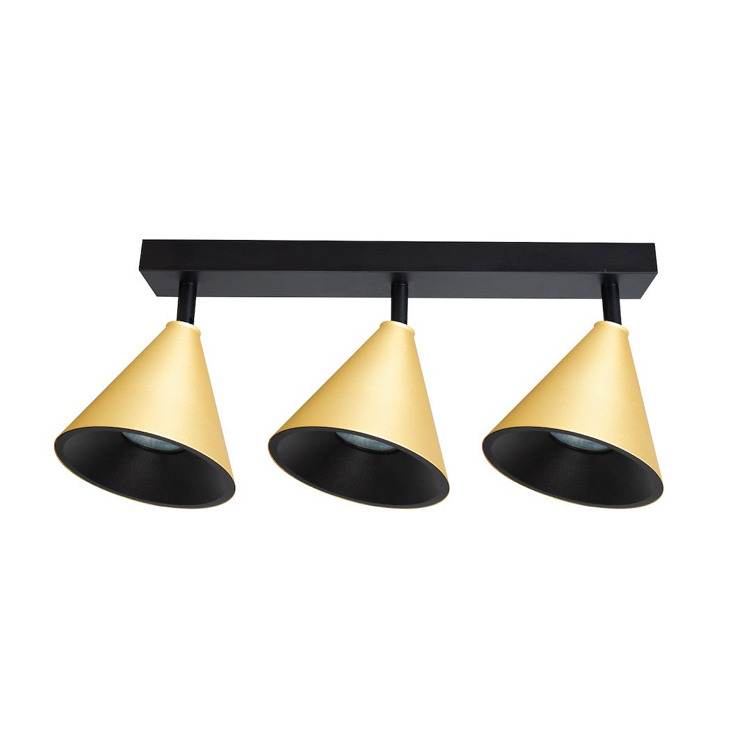 Spot plafond 3xGU10 sur barre or/noir Milagro Cone | Leroy Merlin
