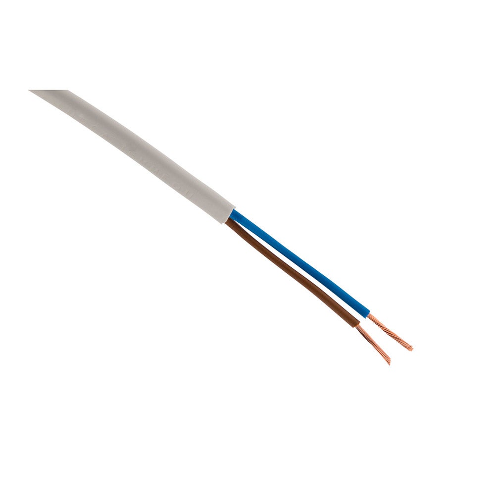 Câble d'alimentation électrique H03VVH2-F 2x0,75mm² Blanc - 5m - Zenitech | Bricoman