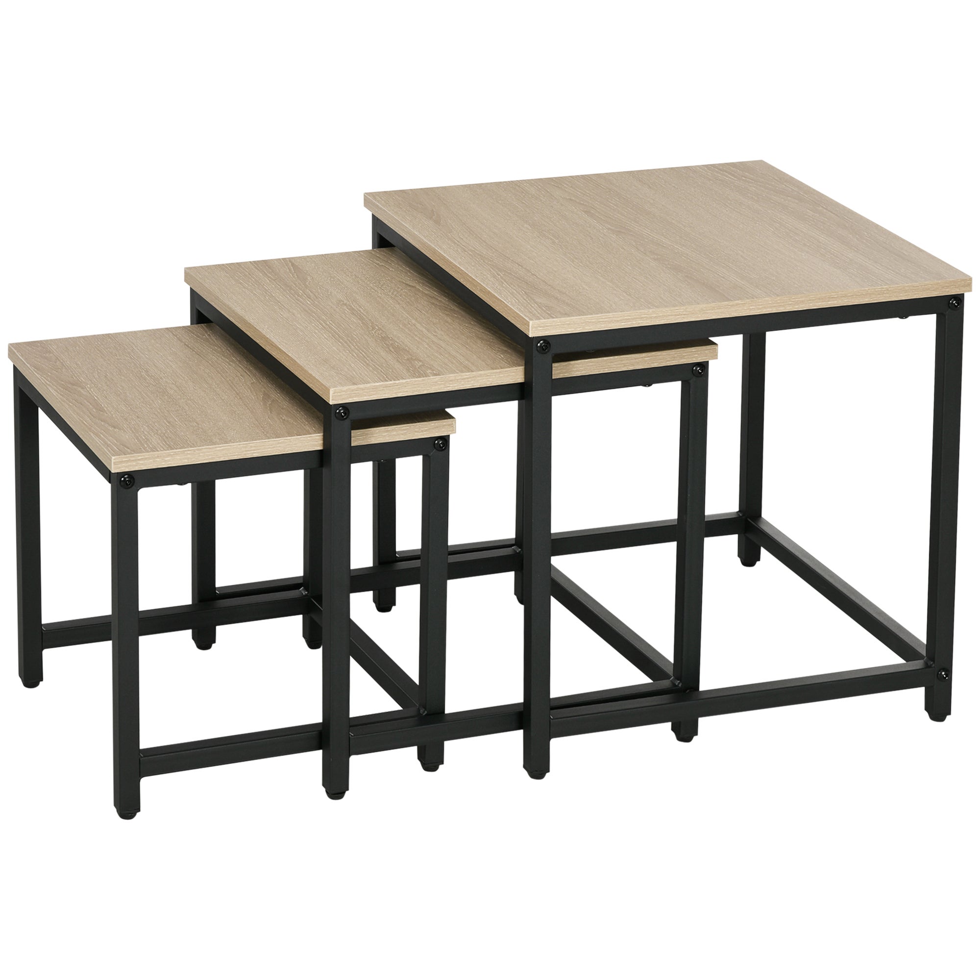 Ensemble de 3 tables basses, tables d'appoint, tables gigognes avec ...