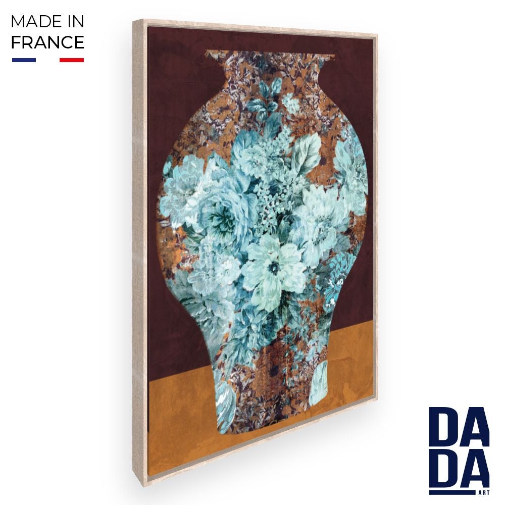 Toile encadrée Vase fleuri élégant / 50x70cm / Cadre Effet naturel ...