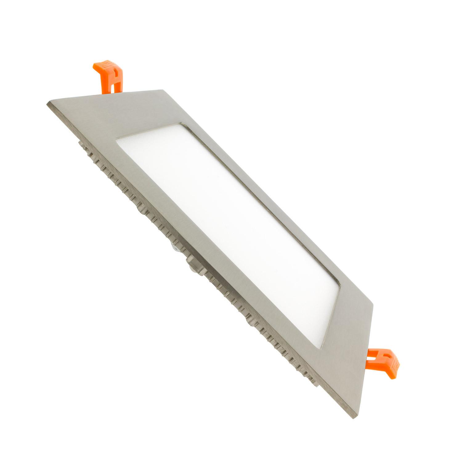 Dalle LED Carrée Extra-Plate 12W LIFUD Coupe 152x152mm Argentée Blanc ...
