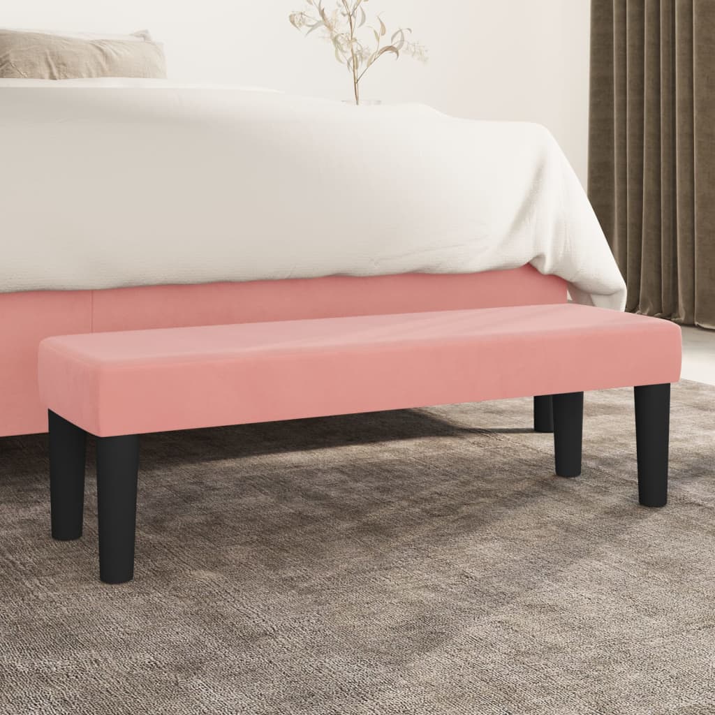 Banc Rose 100x30x30 cm Velours vidaXL | Leroy Merlin