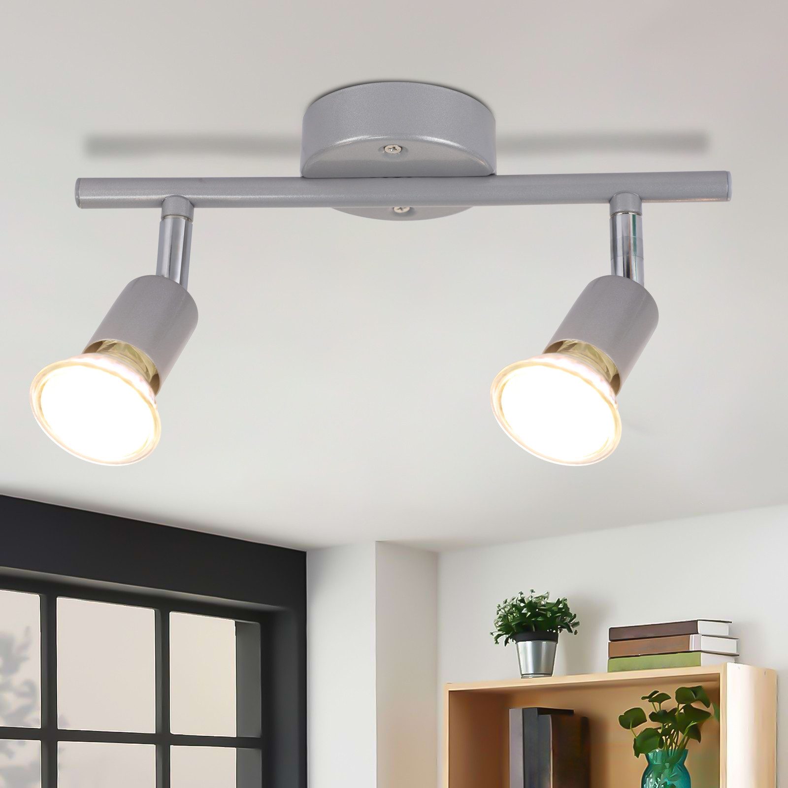 NETTLIFE Foco de techo LED ajustable Focos de techo GU10 2 lámparas ...