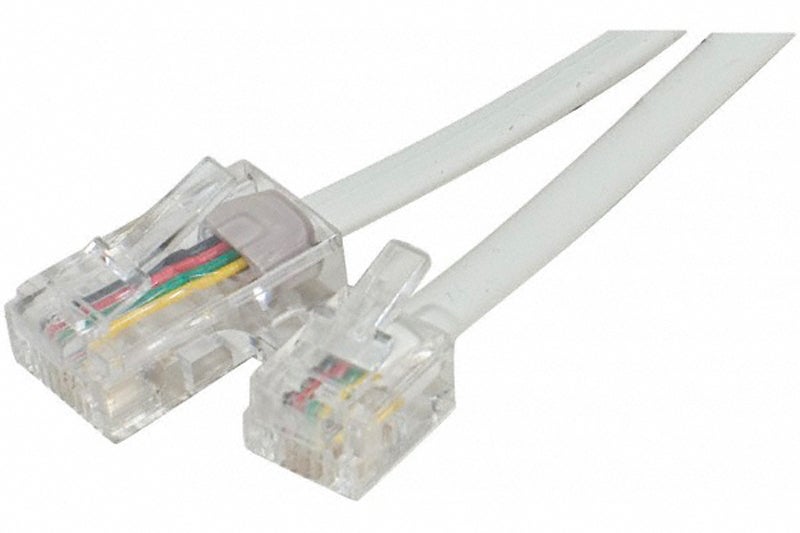 Câble rj45 rj11 téléphone 5m blanc CONECTICPLUS | Leroy Merlin
