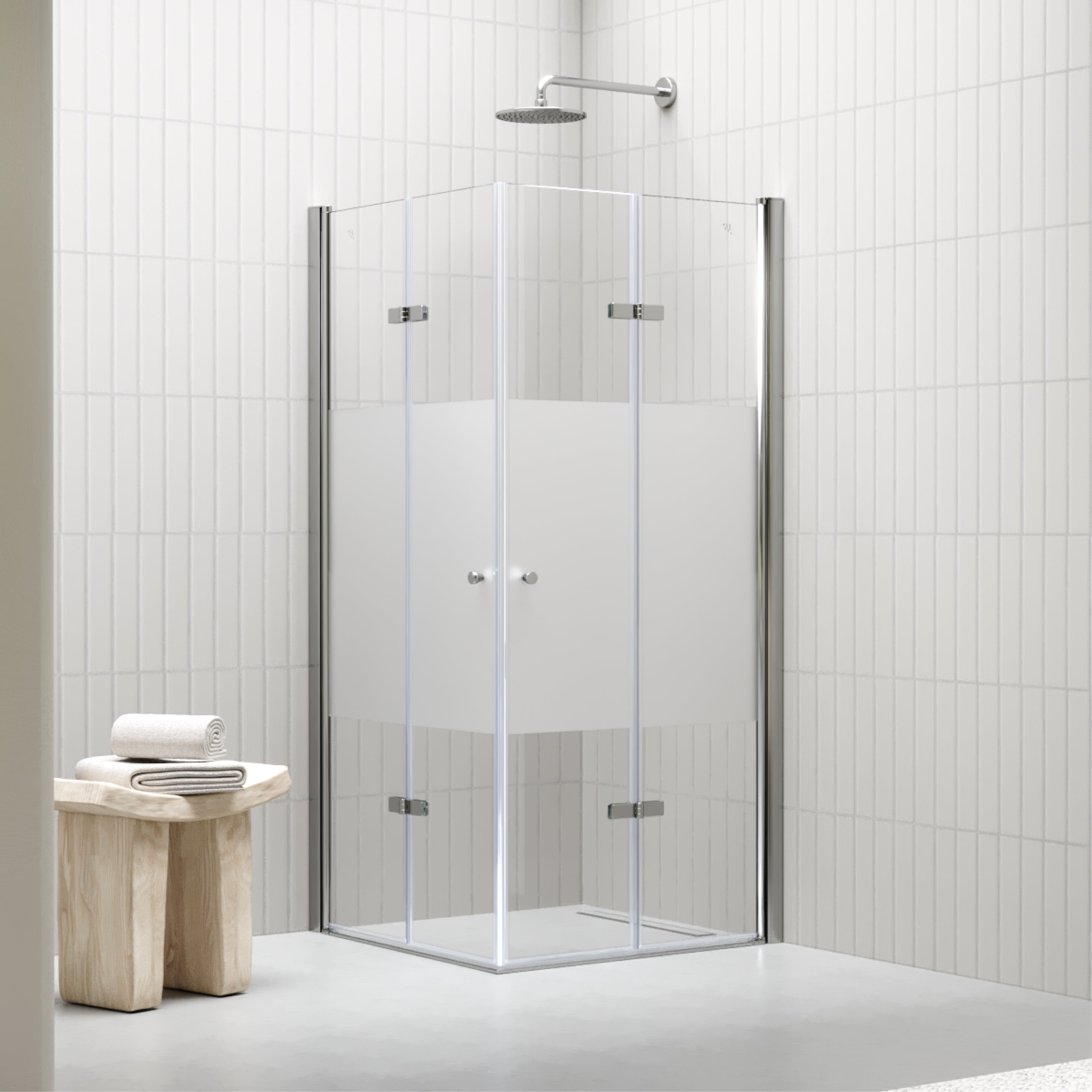 Mampara de Ducha Emma 80x75x190 xm - Puertas Plegables | Cristal ...