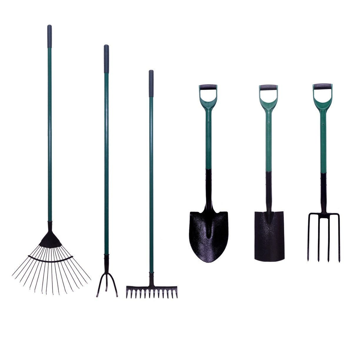GARDEN Lot d'outils de jardinage Pelle ronde + fourche à bêcher + bêche ...