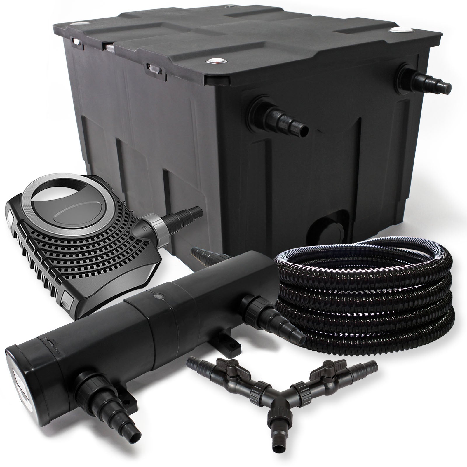 Kit complet: CBF-550 Filtre de bassin jusqu'à 60000 L Biologique, CTF ...