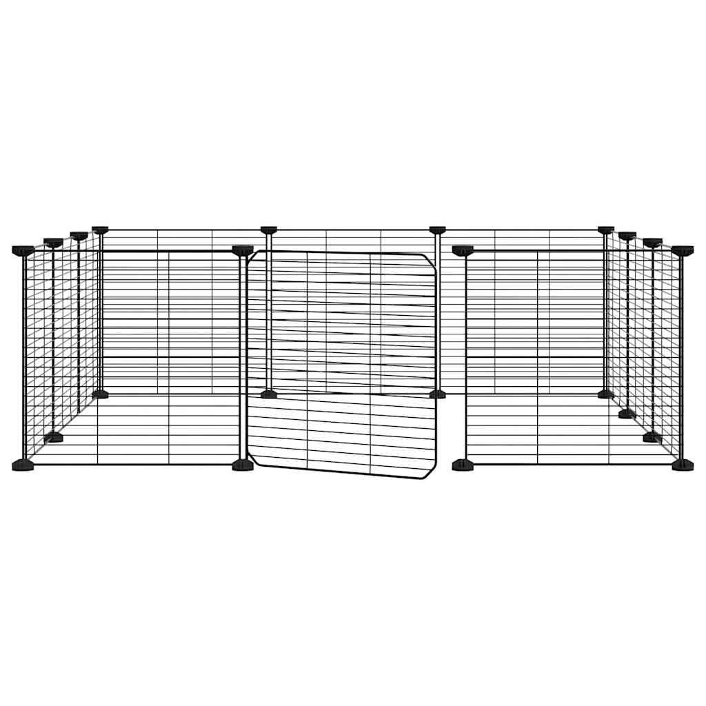 Cage animaux de compagnie à 12 panneaux et porte Noir 35x35 cm CFW63080 ...