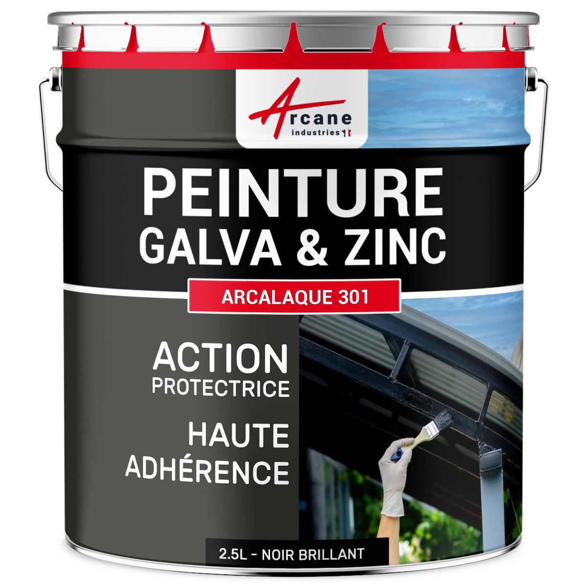 Peinture galva zinc toiture gouttière : Arcalaque 301. Noir foncé ...