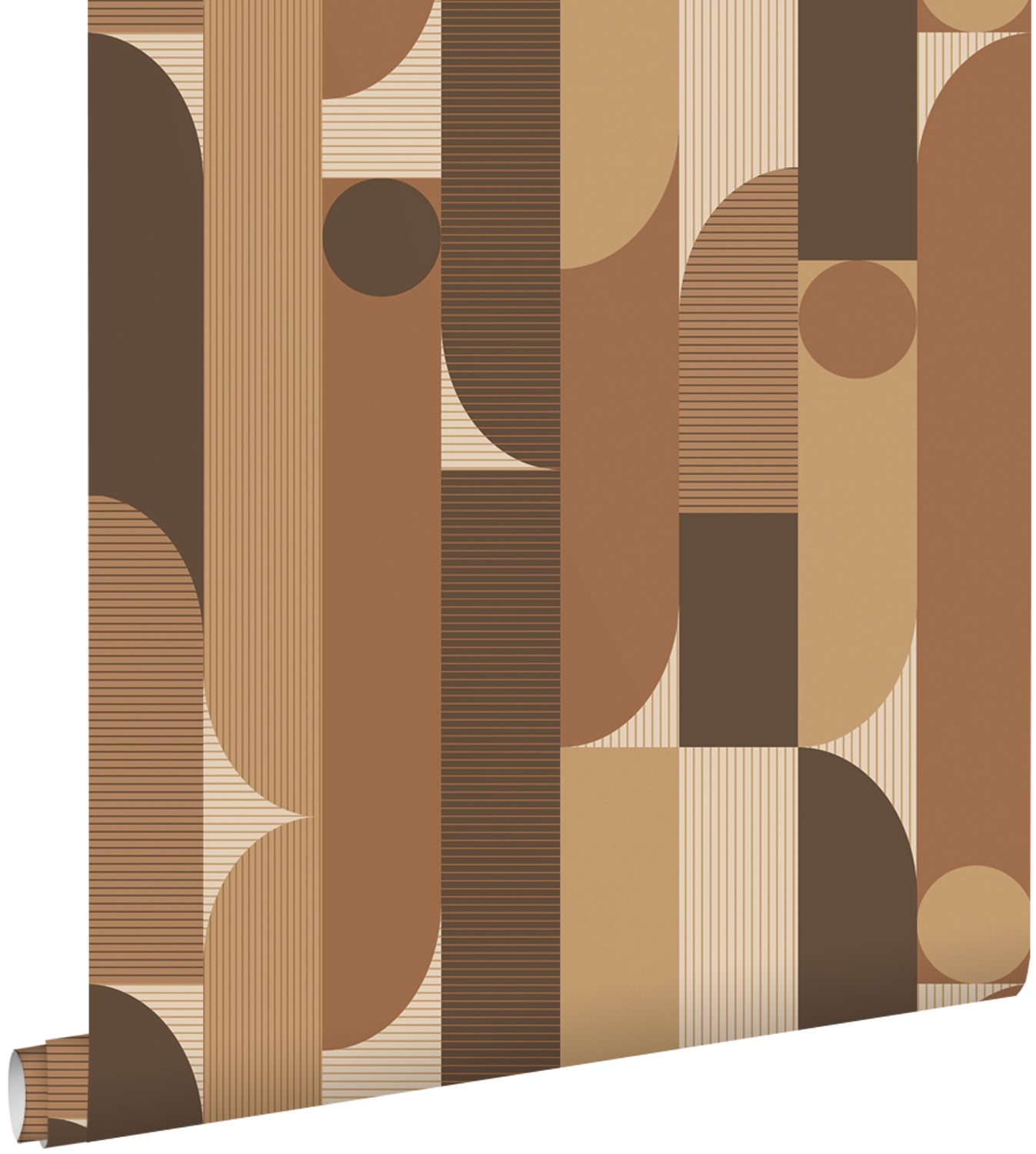 Papel pintado formas geométricas marrón - 50 x 900 cm - ESTAhome ...