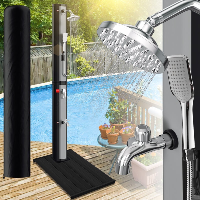 Ducha solar con grifo para camping y piscinas al aire libre 60L (con ...