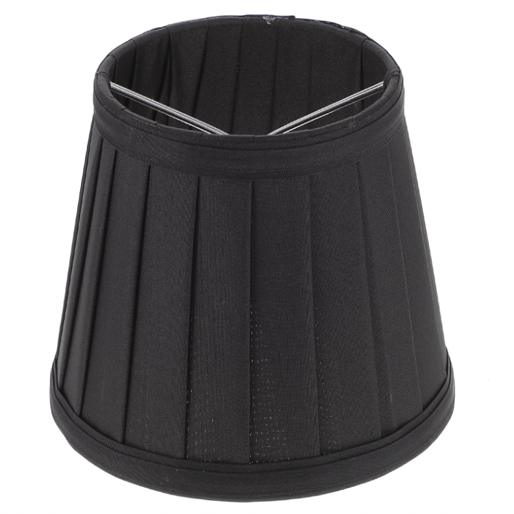 Abat-Jour Cylindrique en Tissu Plissé Noir pour Plafonnier et Applique ...