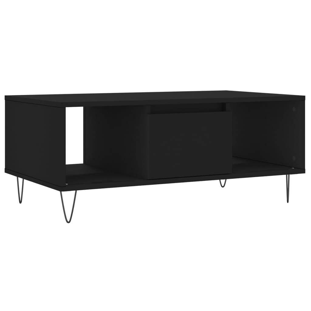 Table basse Noir 90x50x36,5 Bois d'ingénierie | Leroy Merlin