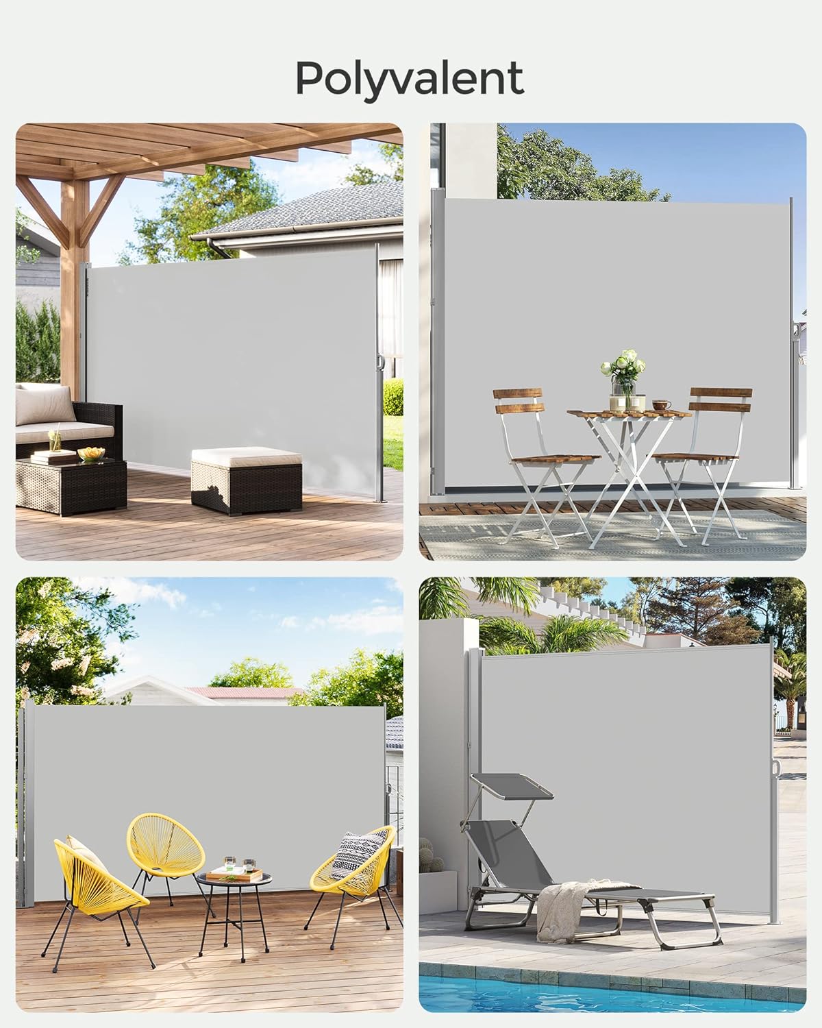 Paravent extérieur 200 x 400cm(H x L) Store latéral pour Balcon et ...