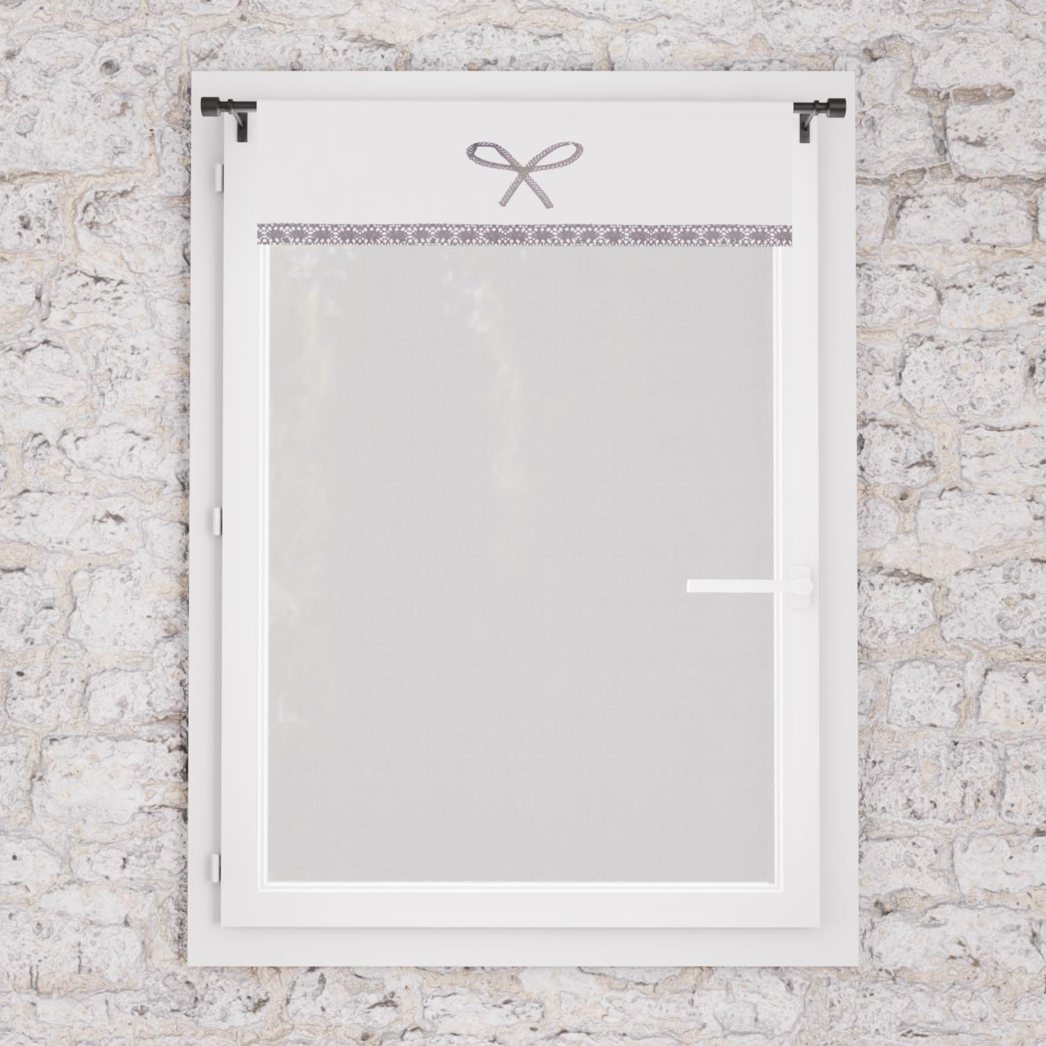 Brise bise brodé en coton 60x90 cm EMILIE blanc, par Soleil d'ocre ...