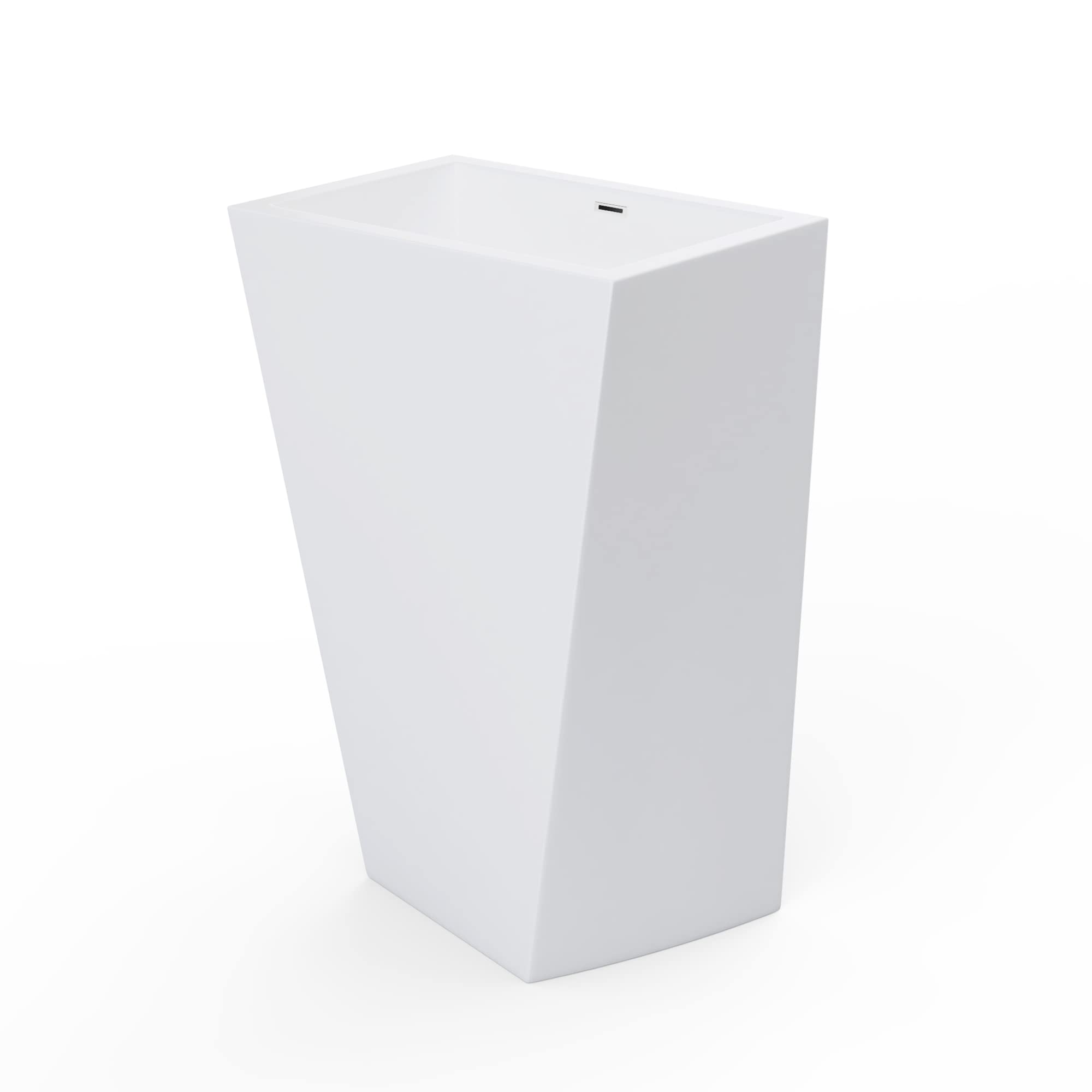 Doporro Lavabo sur Pied Blanc Vasque Colonne en Fonte Minérale Lave ...