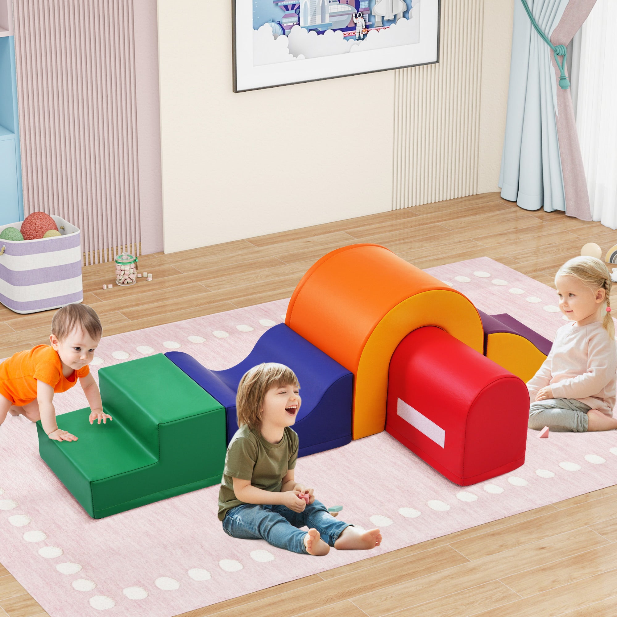 Juego de Construcción Infantil 5 en 1, Bloques Espuma, Revestimiento PU ...